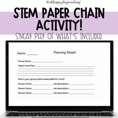 STEM Paper Chain Activity! by Oh Happy Day Teaching | TPT