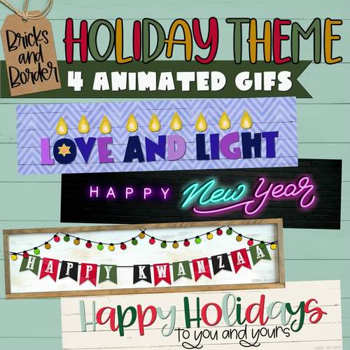 Animated Google Classroom Headers Holiday Gifs by Bricks and Border