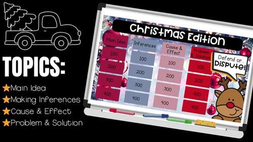 Digital Christmas Game: Text Evidence (Main Idea, Inferencing & More)