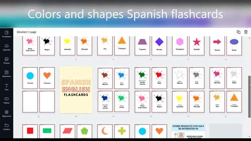 SPANISH Colors FLASH CARD | Colors spanish flashcards Shapes by ...