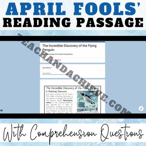 April Fools Day Fake Test, April Fools Reading Passage, April Fools ...