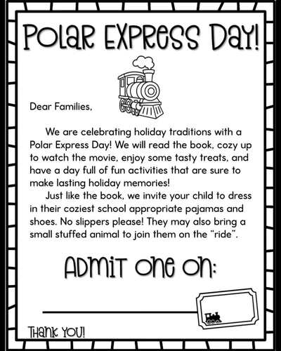 Polar Express Day Holiday Activities | Editable | PreK - 2nd | Set 1