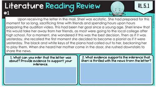 5th Grade Reading Review | with Digital Reading Test Prep - Literature