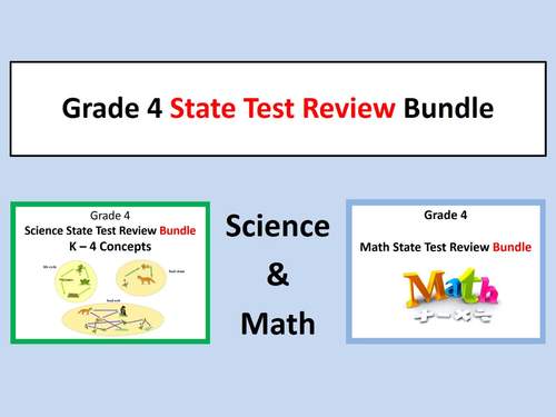 Grade 4 State Test Review Bundle (Math & Science State Tests) | TpT