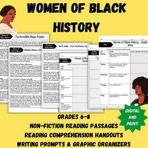 Black History Month 14 Influential Women Reading Passages and Activities