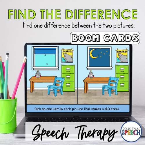 Find the Difference Level 1 | Boom Cards Speech by GoldieTalks Speech