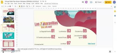 Virtual Field Trip for Spanish Class to 7 Wonders of Hispanic World