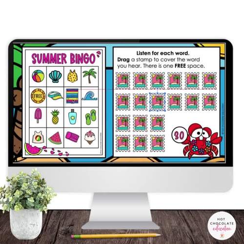 Summer Digital BINGO Game - End of the Year Vocabulary Building ...