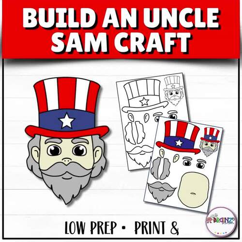 Uncle Sam Craft Activity | 4th of July Cut and Paste Craft & Patriotic ...