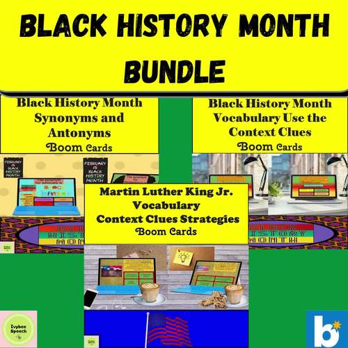Black History Month Digital Task Cards Language Bundle Boom Cards