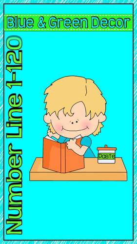 NUMBER LINE 1-120 POSTERS Blue Green Theme Classroom Decor Number Order