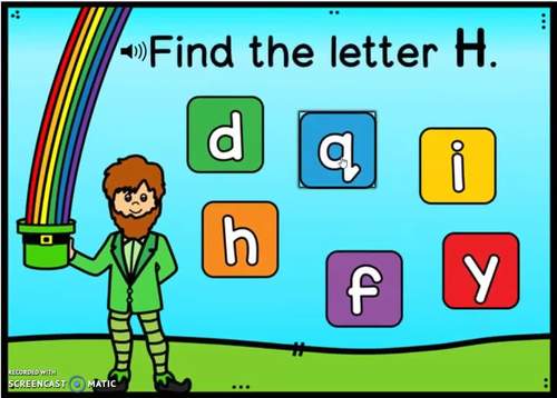 Boom Cards™ St. Patrick's Day Lowercase Letters Match by Leigh's Library