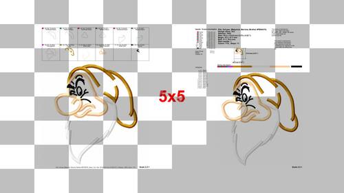 Grumpy Head Snow White Applique Design - Instant Download by Aneta H