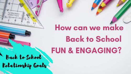 Back To School Activities Goal Setting Friendship Middle School High School