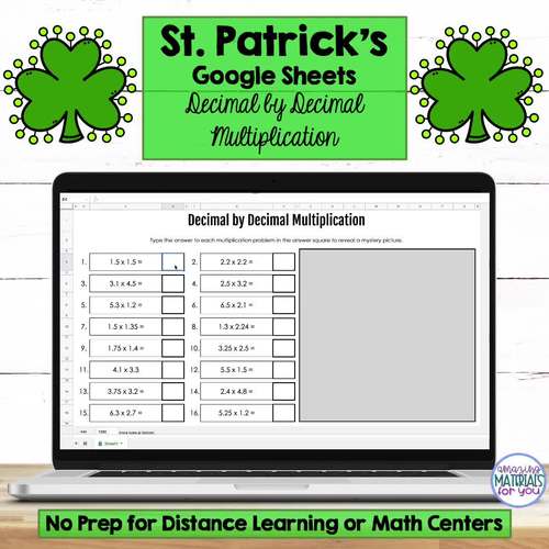 Multiplying Decimals by Decimals | St Patricks Mystery Picture | TPT