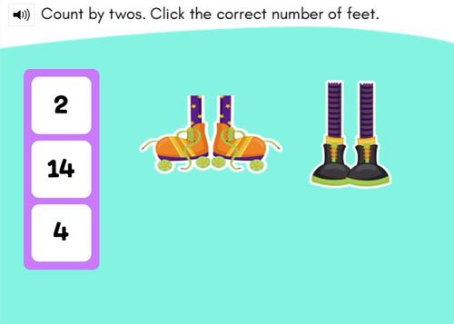 Monster Feet – Counting by Twos | First Grade Math Boom Cards™ | TPT