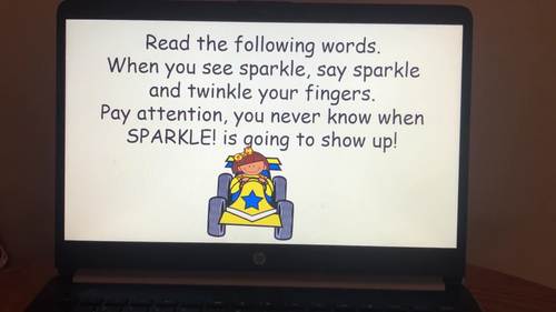 SPARKLE! Dolch First Grade Sight Word Fluency Digital Game for Distance ...