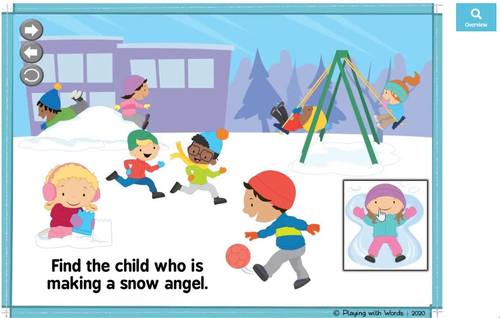 Winter Scenes for Speech Therapy - Describing and ISpy BOOM CARDS™