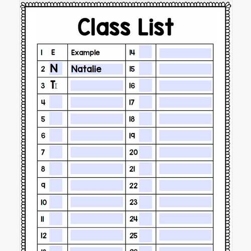 Name Writing - Preschool Fine Motor - BOX FONT - Handwriting Class List