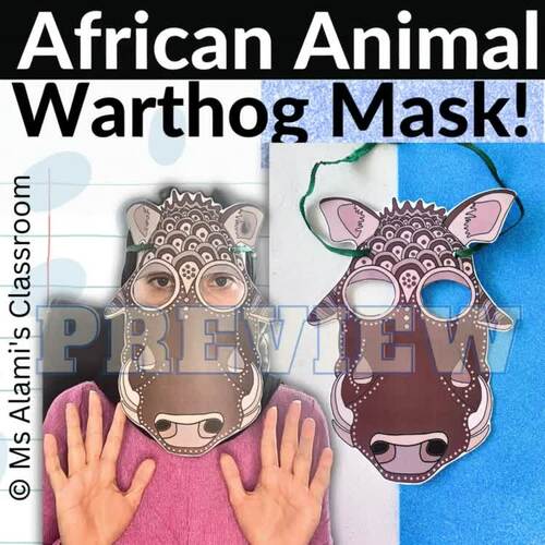 Book Week 2024 African Animal Mask Warthog by Ms Alami's Classroom