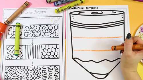 Back to School Craft Pencil Craft and Write BTS Writing Prompts Sub Plans