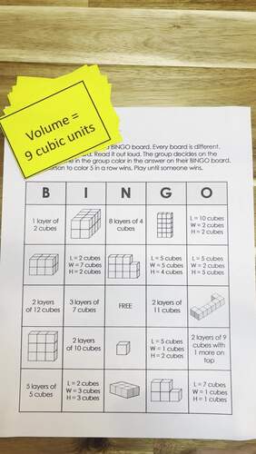Volume BINGO Game for Small Groups by Math with Ms Matherson | TPT