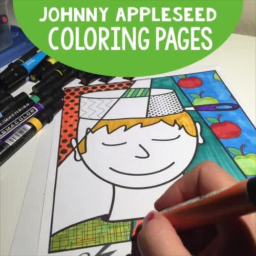 Pop Art Johnny Appleseed Coloring Pages | Fun Fall Activity! | TPT