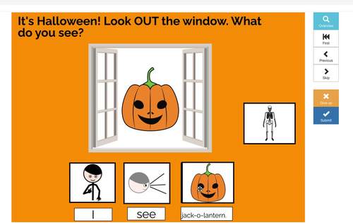 Halloween Core Vocabulary Words-Language-AAC-BOOM Cards-OUT, I, SEE ...