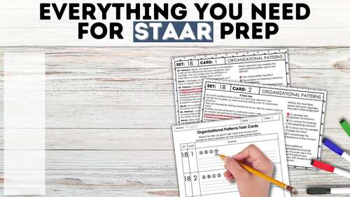 STAAR High School Organizational Patterns Task Cards Text Structure ...
