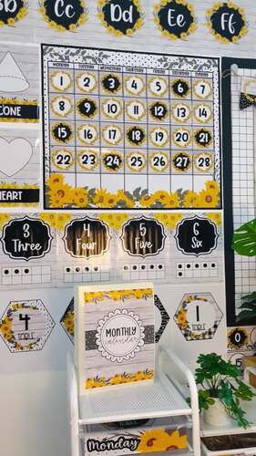 Modern Farmhouse Classroom Decor Bundle | Bright Daisy Classroom Theme