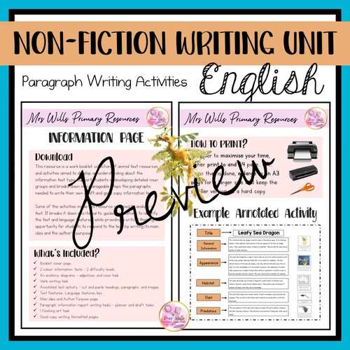 Information Text MEGA Unit | 5 Animal Reading & Writing Analysis Work ...