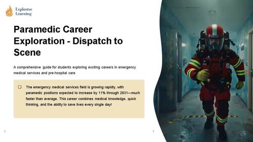 Paramedic Careers Starter Bundle | Editable Career Exploration ...