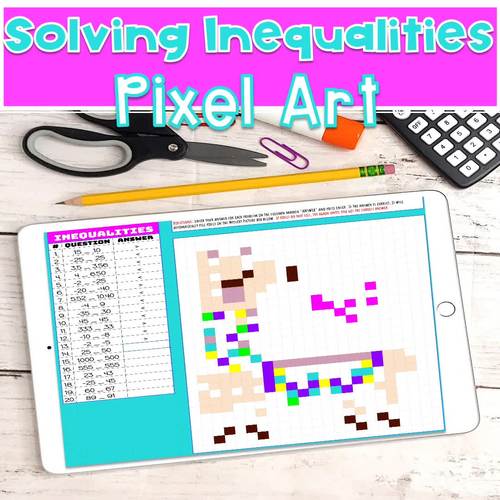 Solving Inequalities with Real Numbers | Distance Learning | Pixel Art ...