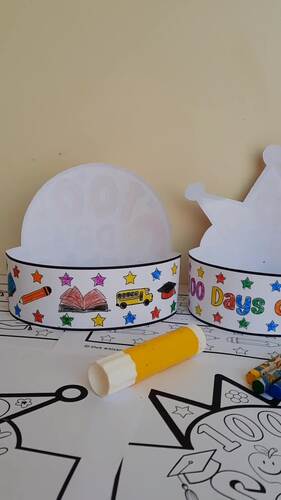 100th Day of School Crowns Hats Crafts Headbands | 100 Days Smarter Crown