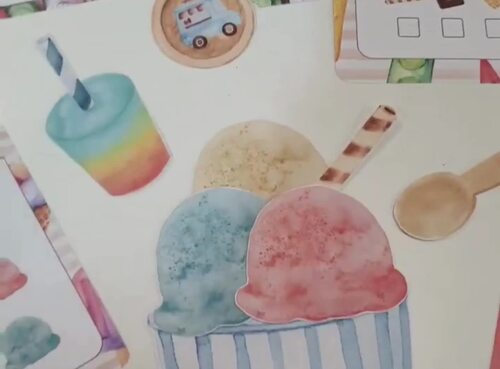 Ice Cream Shop Dramatic Playset, Summer Food Pretend Play, Money Math