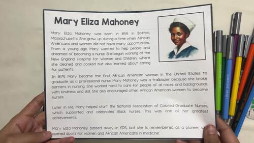 Mary Eliza Mahoney Women's History Month Black History Month Craft ...