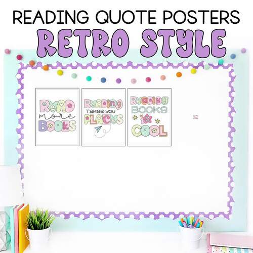 Retro Style Reading Quote Posters by The Classroom Corner | TPT