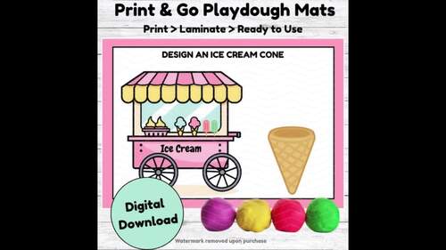 Summer Ice Cream Shop Playdough Mats – Fine Motor & Creativity Activity