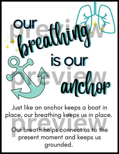 The Power of My Breath Anchor Chart | Breath is Our Anchor | Teach Mindfulness