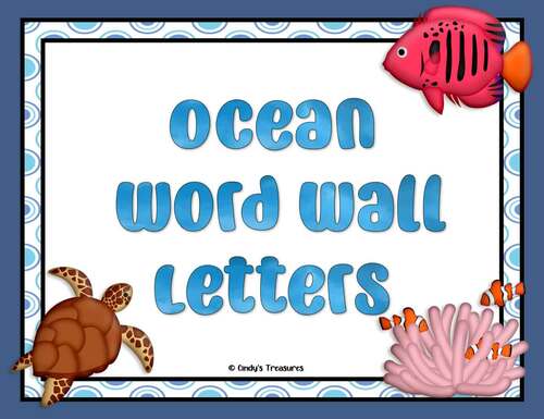 Ocean Word Wall Letters by Cindy's Treasures | TPT
