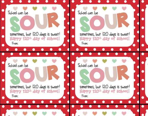 Sour Patch Kids (Sweet and Sour Candy) 120th Day of School Gift Tag ...