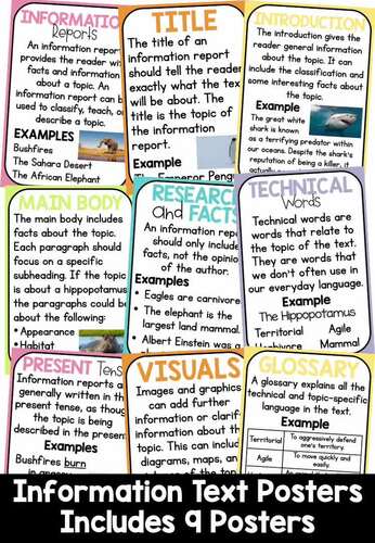 Reading and Writing Text Types - Classroom Poster Bundle | TPT