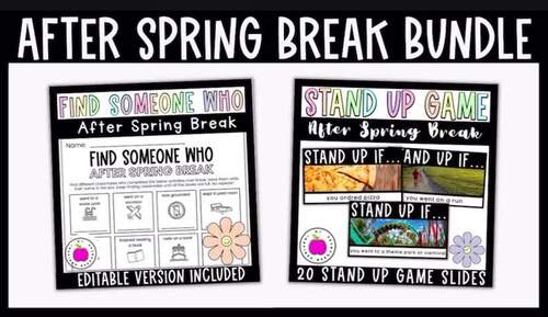 After Spring Break Activity and Game Bundle by KJ Inspired Resources