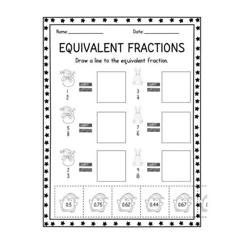 Winter Fractions Worksheets | Winter Math Fractions by Focus Keys Teaching
