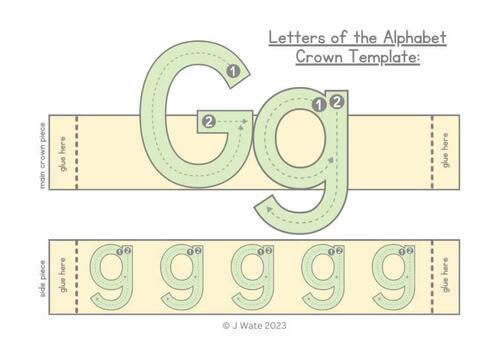 Letter Gg Crown & Hat Craft Activity & Templates for PreK & Kindergarten
