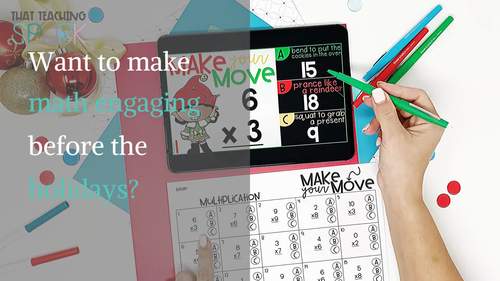 Christmas Multiplication Facts Make Your Move Digital Game | TPT