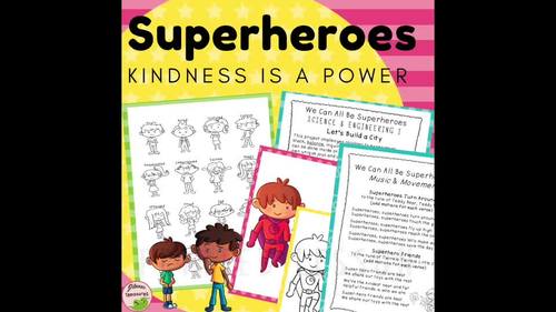 Print & Digital BUNDLE Superhero Preschool, Kindergarten Unit - All Centers