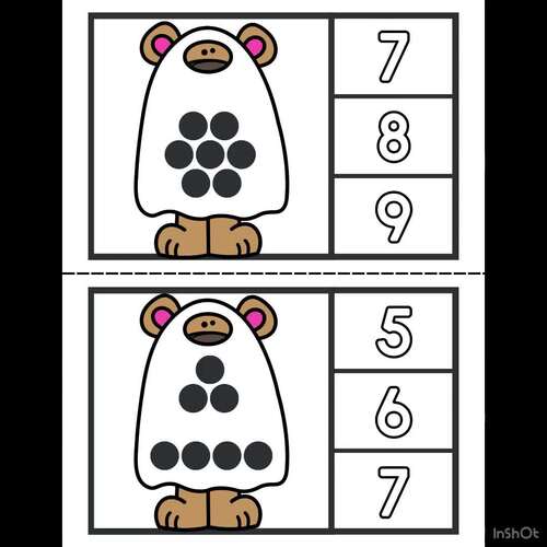 Halloween Count and Clip Cards to 10 | Ghost & Pumpkin Theme | Math Centers