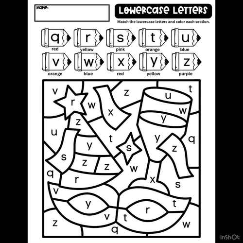 New Year’s Alphabet Letters (Upper and Lowercase) Coloring Activities