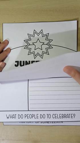 Juneteenth Craft Flip Book Writing Prompts Activities Template Flag ...
